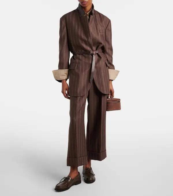 Brunello Cucinelli Belted Virgin Wool Blazer