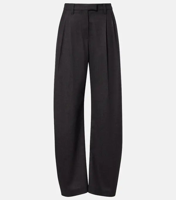 Brunello Cucinelli Virgin Wool Wide-leg Trousers - Grey