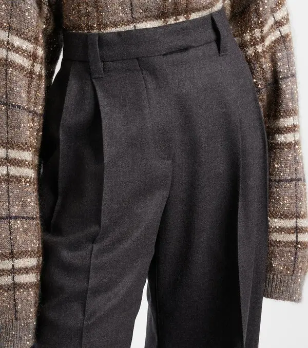 Brunello Cucinelli Virgin Wool Wide-leg Trousers