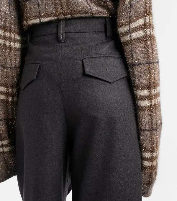 Brunello Cucinelli Virgin Wool Wide-leg Trousers