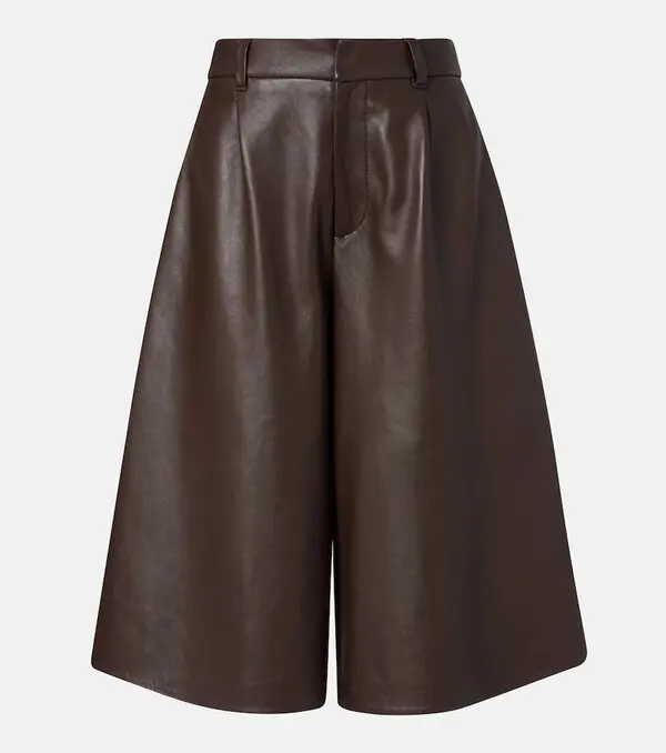 Brunello Cucinelli Leather Bermuda Shorts - Brown