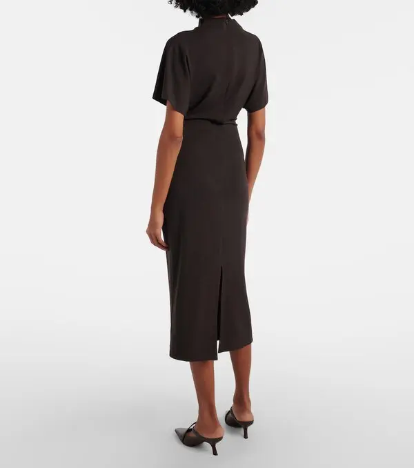 Brunello Cucinelli Gathered Jersey Midi Dress