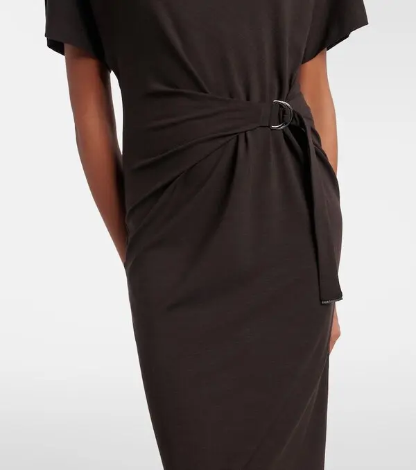 Brunello Cucinelli Gathered Jersey Midi Dress
