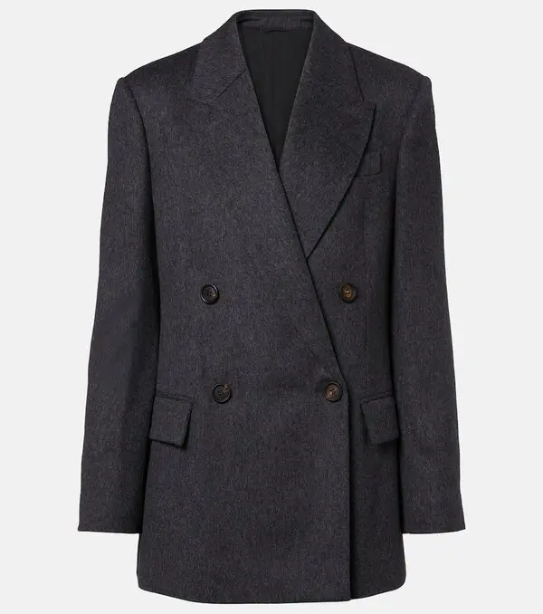 Brunello Cucinelli Double-breasted Wool Jacket - Grey