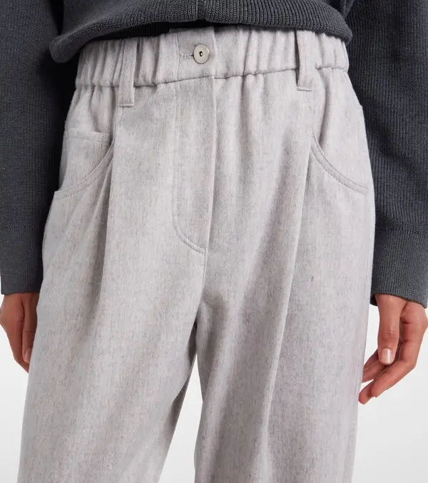 Brunello Cucinelli Monili Wool Tapered Pants