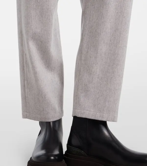 Brunello Cucinelli Monili Wool Tapered Pants