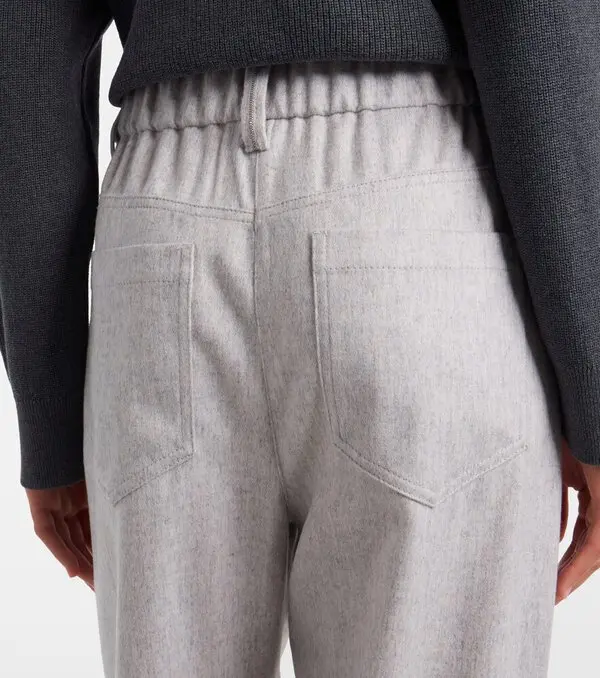 Brunello Cucinelli Monili Wool Tapered Pants