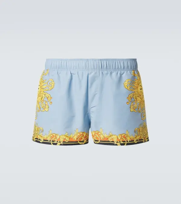 Versace Printed Swim Trunks - Blue