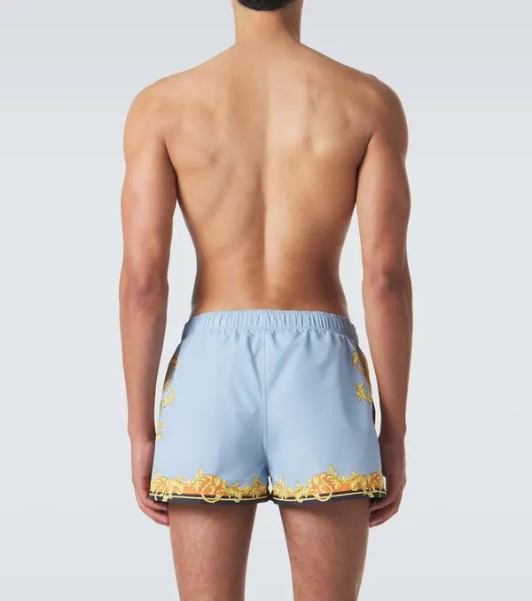 Versace Printed Swim Trunks - Blue