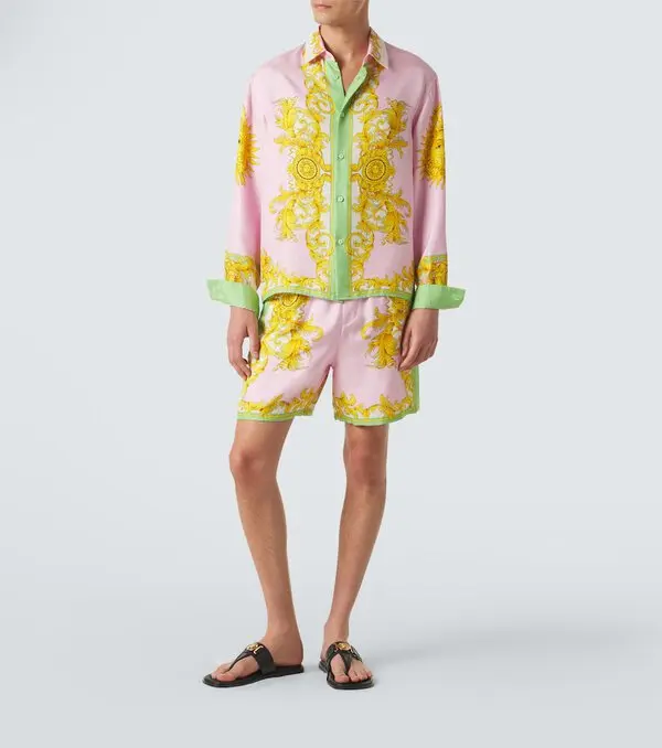 Versace Printed Silk Shorts