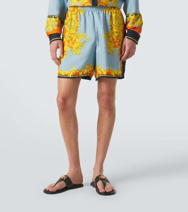 Versace Printed Silk Shorts