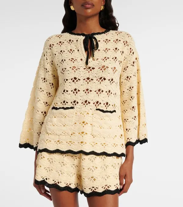 Zimmermann Aster Crochet Cotton Top