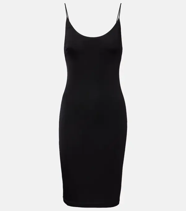Saint Laurent Cassandre Jersey Midi Dress - Black