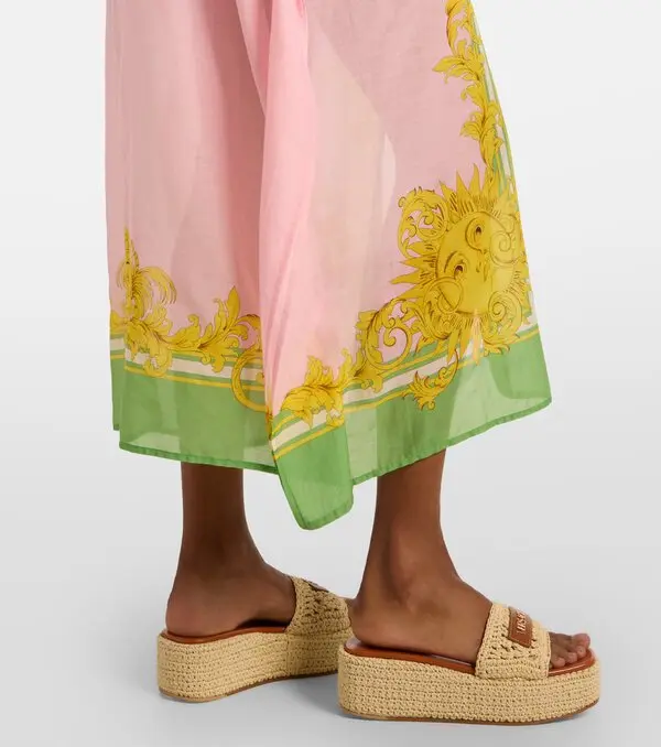 Versace Printed Cotton And Silk Voile Kaftan