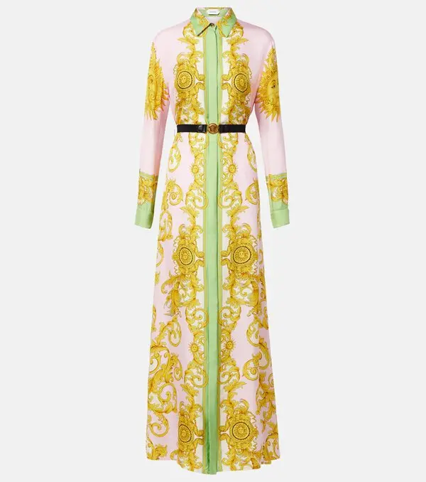 Versace Printed Silk Twill Shirt Dress - Multicoloured
