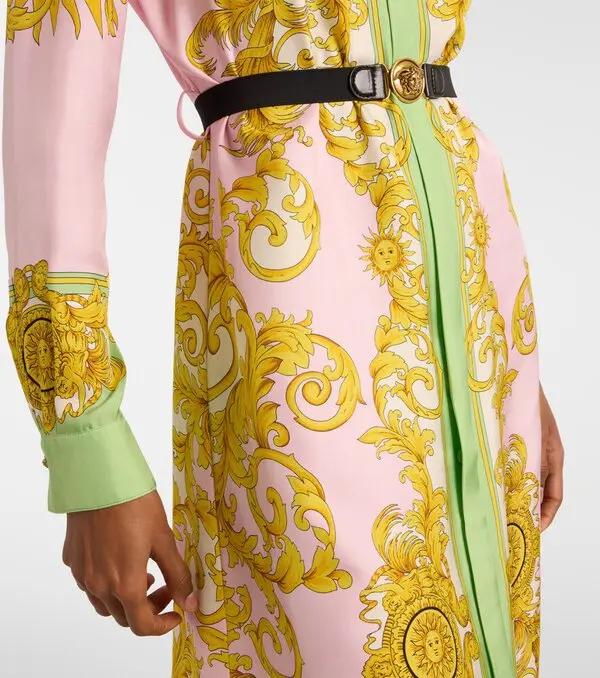 Versace Printed Silk Twill Shirt Dress