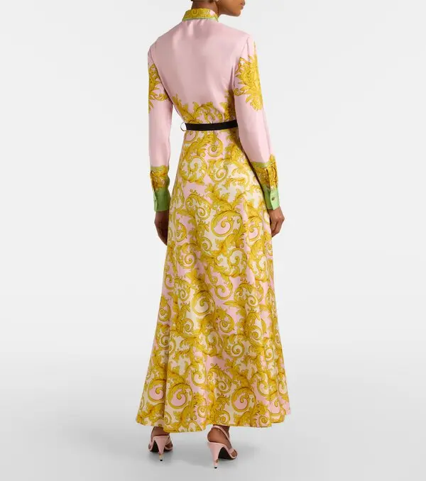 Versace Printed Silk Twill Shirt Dress