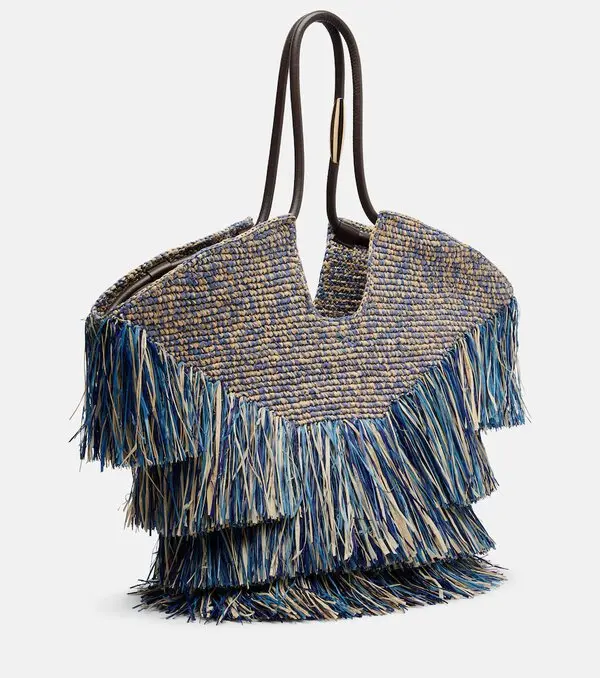 Zimmermann Fringed Raffia Tote Bag