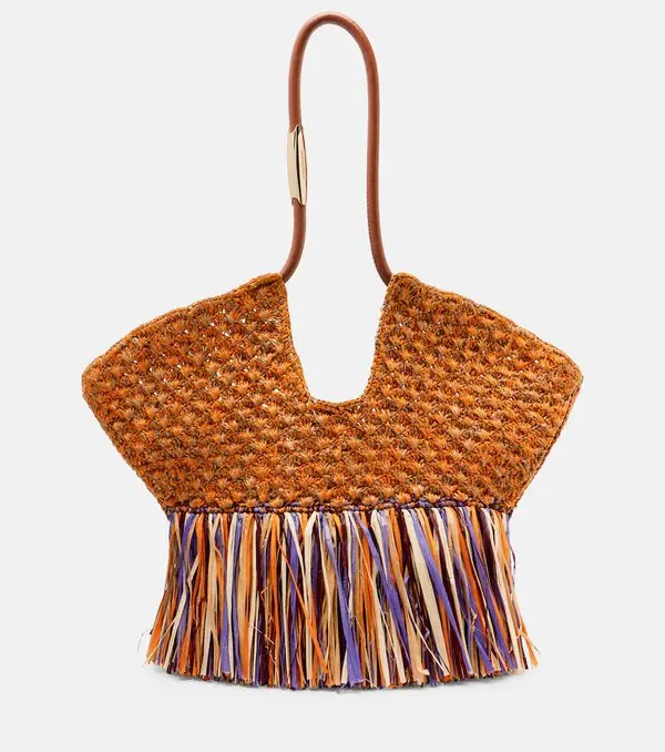 Zimmermann Fringed Raffia Tote Bag - Brown