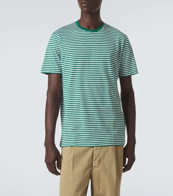 Sunspel Striped Cotton T-shirt - Green