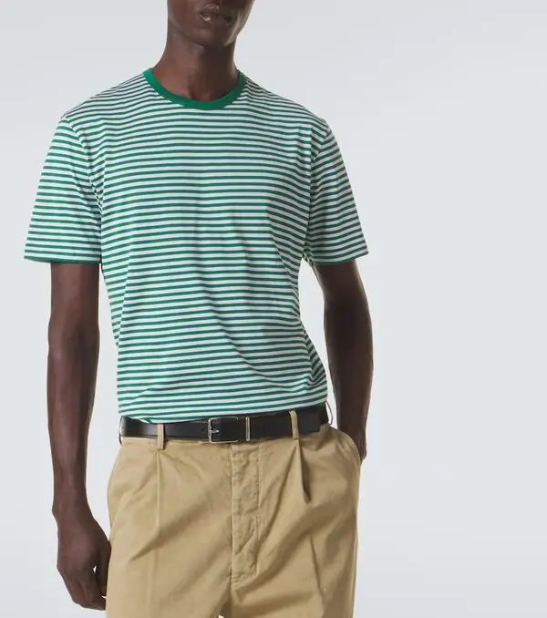 Sunspel Striped Cotton T-shirt - Green