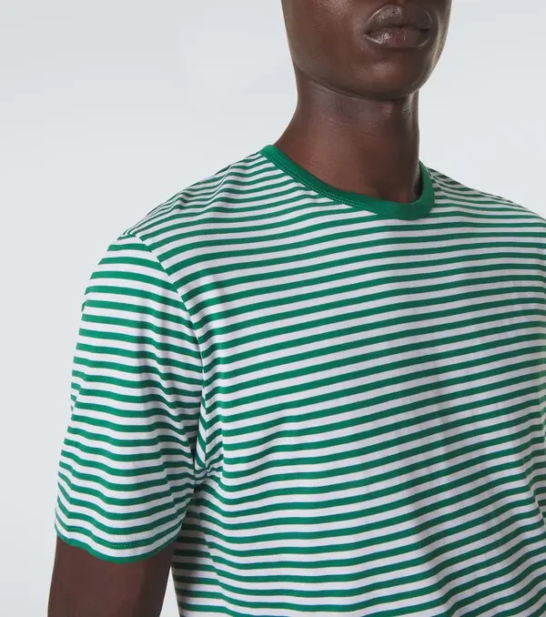 Sunspel Striped Cotton T-shirt - Green
