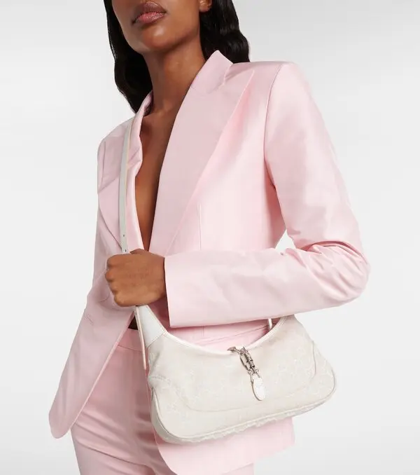 Gucci Jackie Slim Medium Gg Canvas Shoulder Bag - Beige