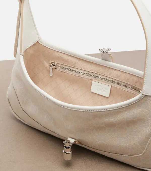 Gucci Jackie Slim Medium Gg Canvas Shoulder Bag - Beige