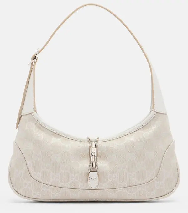 Gucci Jackie Slim Medium Gg Canvas Shoulder Bag - Beige