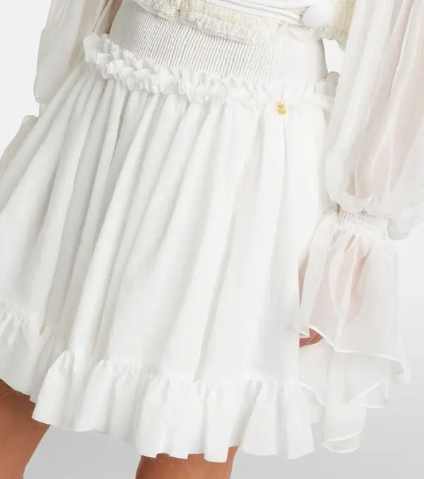 Balmain Ruffled Poplin Miniskirt