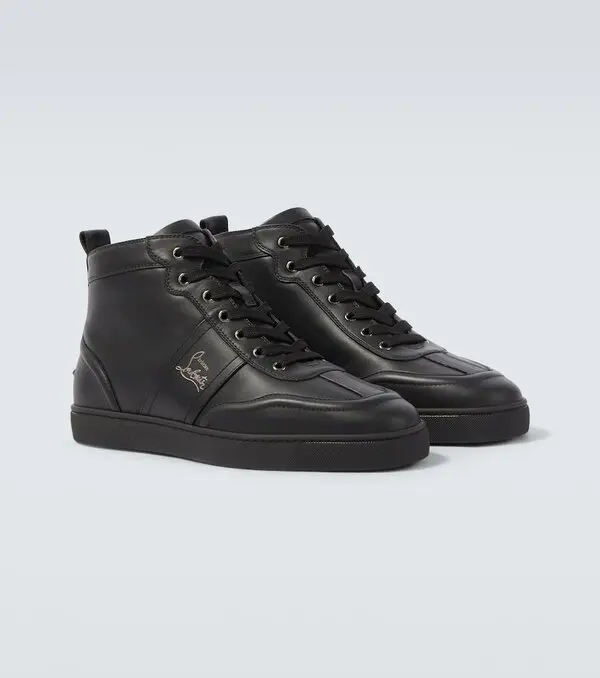 CHRISTIAN LOUBOUTIN Leather Retero High-top Sneakers - Black