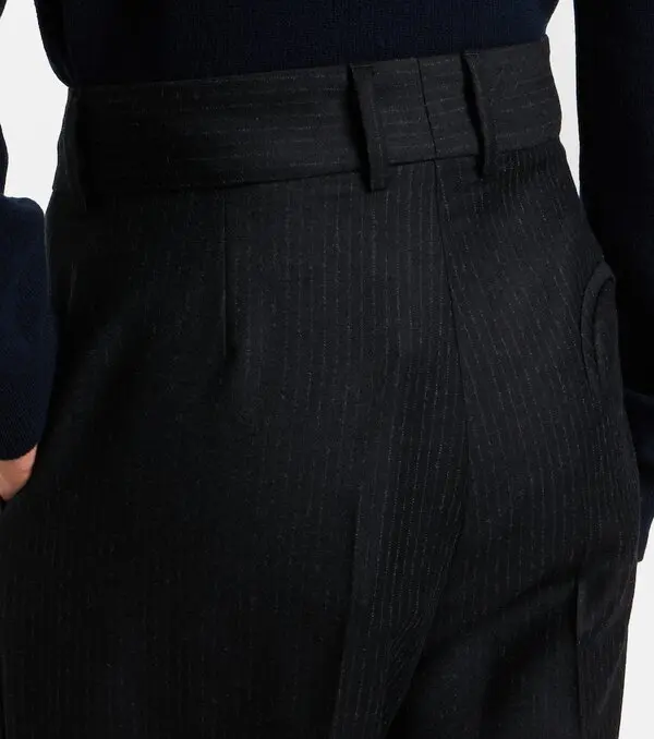 BLAZÉ MILANO Wool Straight Leg Trousers - Black
