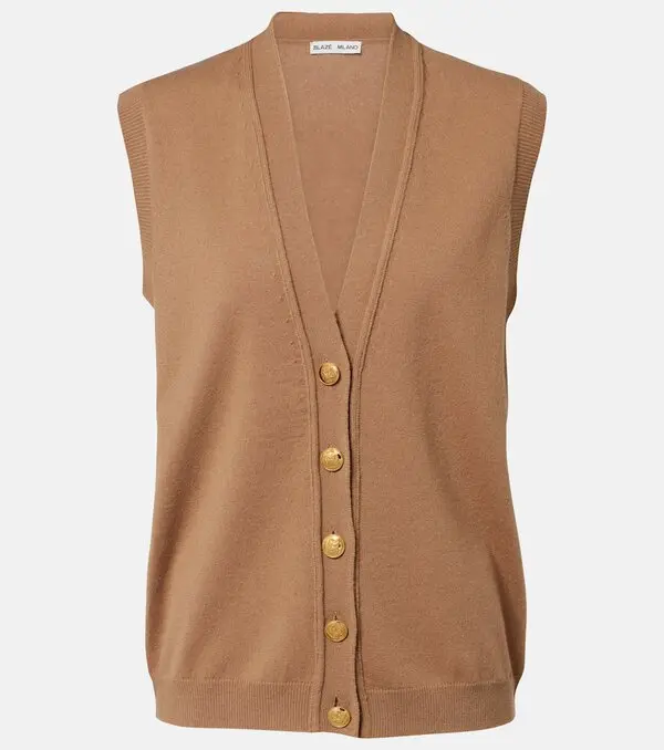 BLAZÉ MILANO Wool And Cashmere Vest - Brown