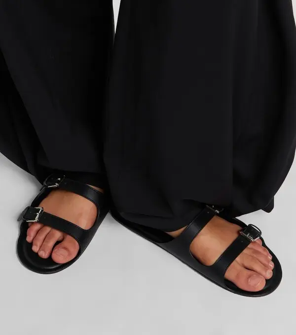 CHRISTEN Double Belt Leather Sandals
