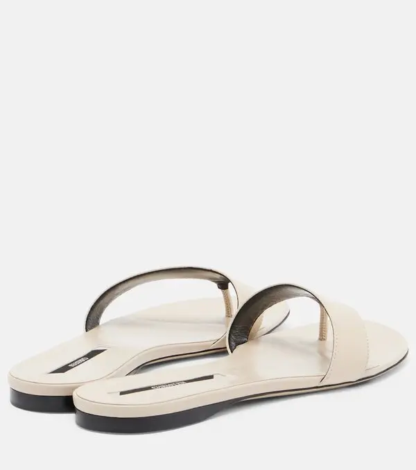 CHRISTEN Helix Leather Thong Sandals - Beige