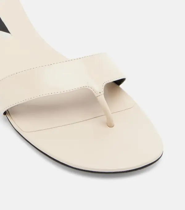CHRISTEN Helix Leather Thong Sandals - Beige
