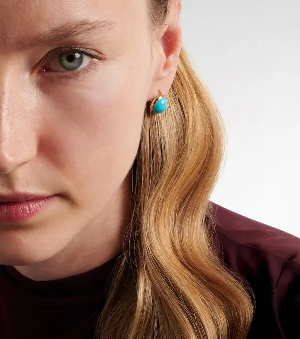 Ileana Makri Blue Eye 14kt Earrings With Turquoise