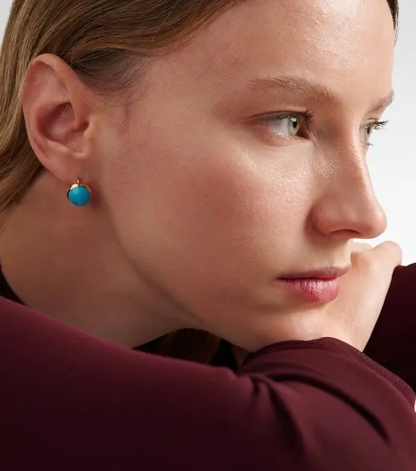 Ileana Makri Blue Eye 14kt Earrings With Turquoise