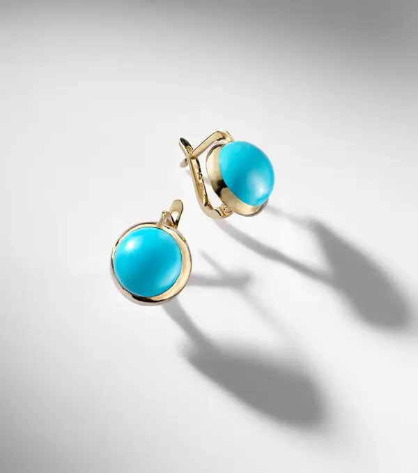 Ileana Makri Blue Eye 14kt Earrings With Turquoise