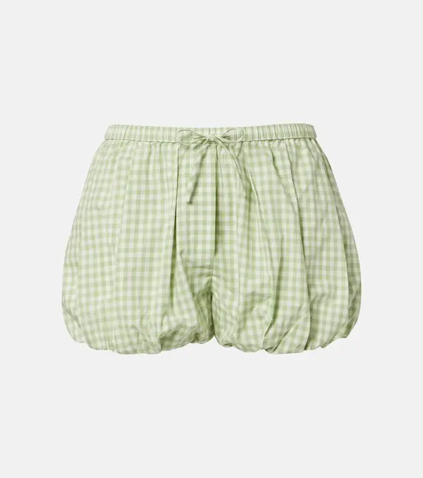 Simkhai Gingham Cotton-blend Shorts - Green