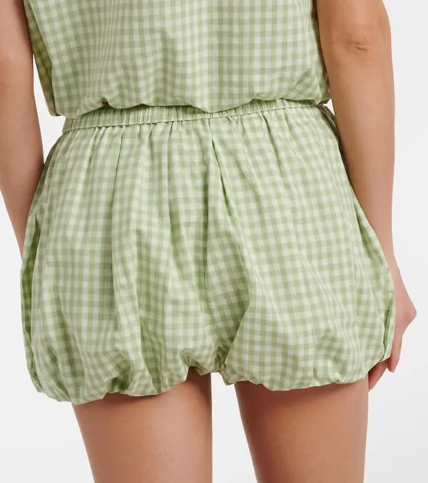 Simkhai Gingham Cotton-blend Shorts - Green