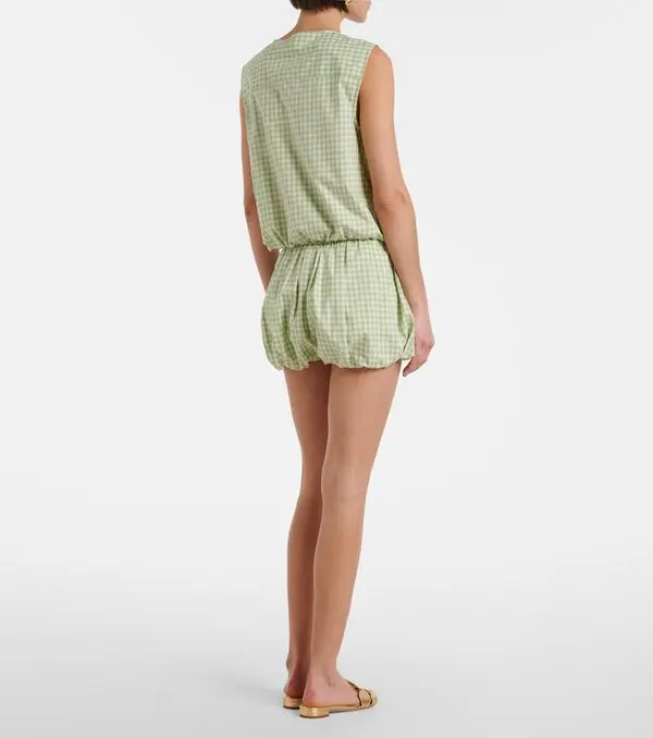 Simkhai Gingham Cotton-blend Shorts - Green