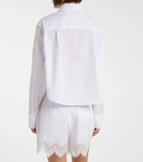Simkhai Lace-trimmed Cotton Poplin Shirt