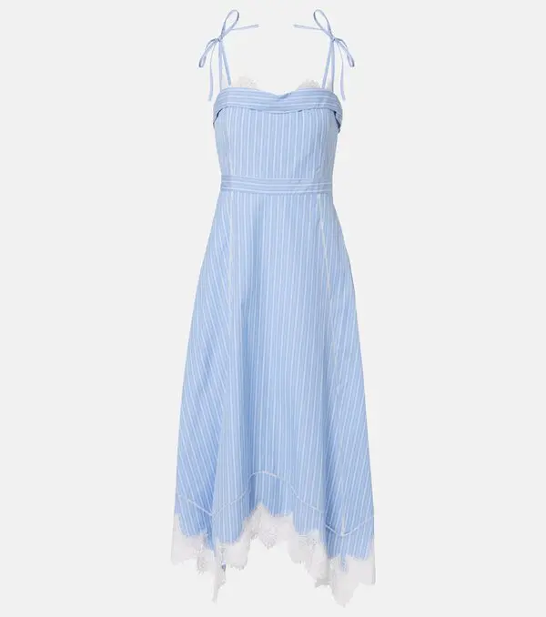 Simkhai Avalleigh Striped Cotton Midi Dress