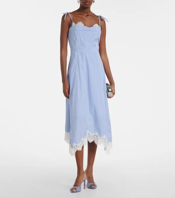 Simkhai Avalleigh Striped Cotton Midi Dress