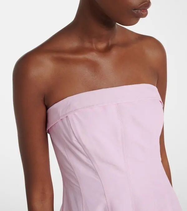Simkhai Avril Cotton-blend Bustier Gown