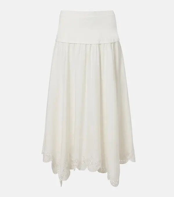 Simkhai Haven Linen-blend Midi Skirt - White