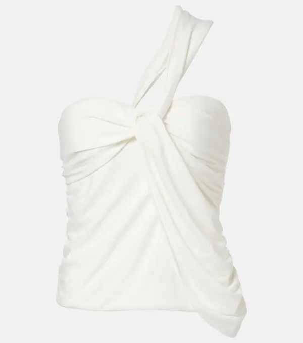 Simkhai Draped Jersey Top - White