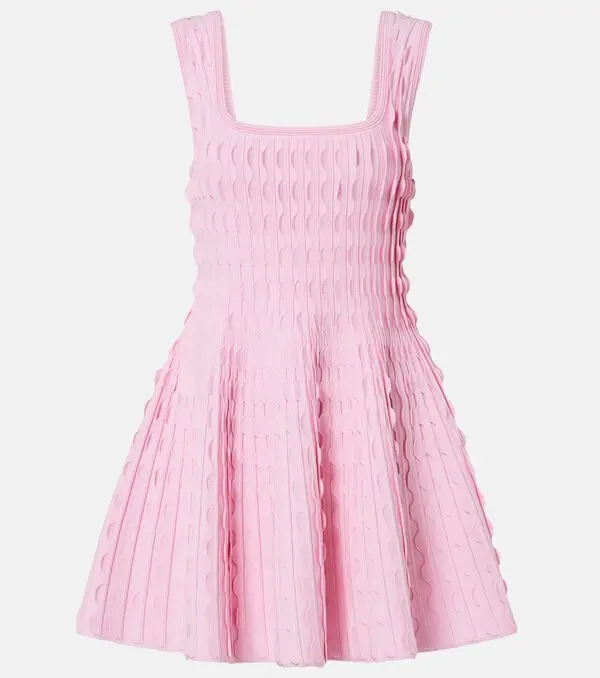 Simkhai Vanna Knitted Scalloped Minidress