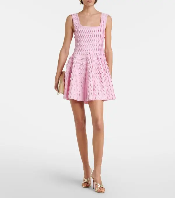 Simkhai Vanna Knitted Scalloped Minidress